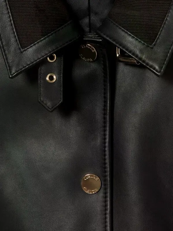 Claudie Pierlot Lambskin Leather Bomber Jacket