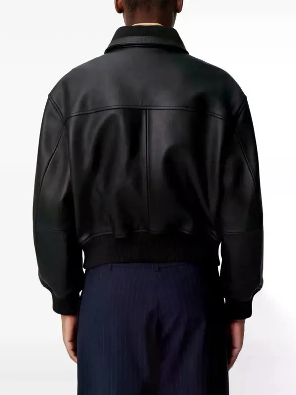 Claudie Pierlot Leather Bomber Jacket