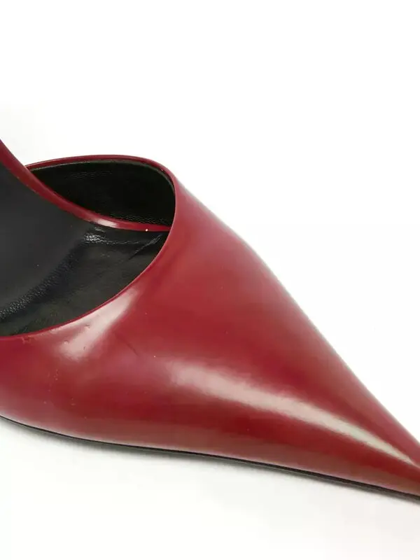 Versace Burgundy Leather Stiletto Pumps