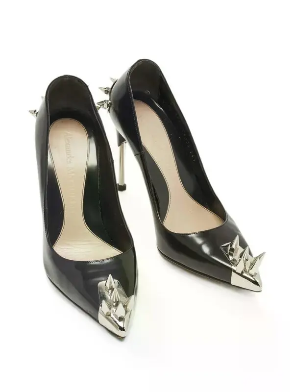 Alexander McQueen Leather Spiked Metal Cap Pumps