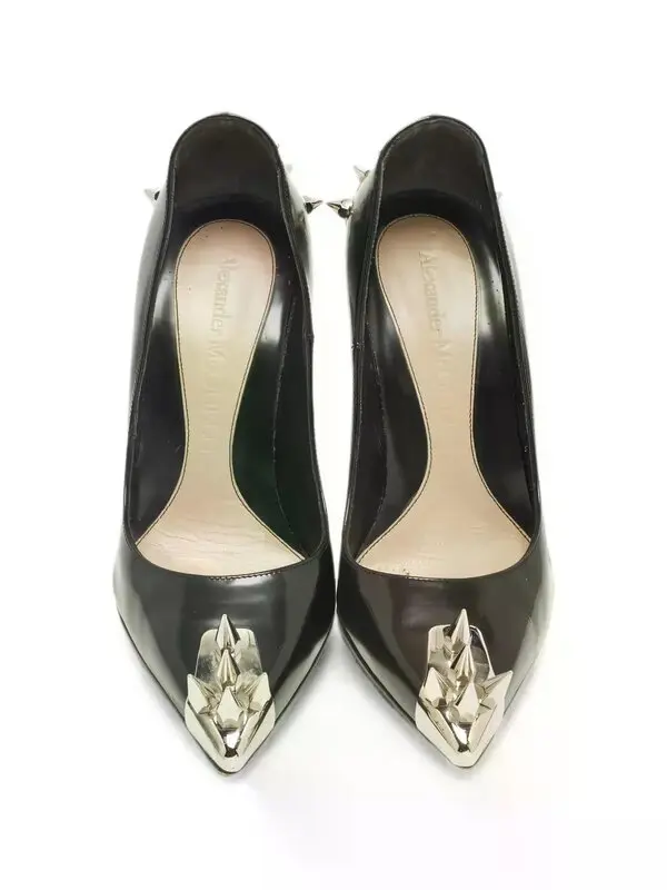 Alexander McQueen Leather Spiked Metal Cap Pumps