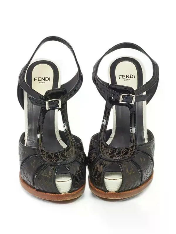 Fendi Patent Leather Cut-out Sandals