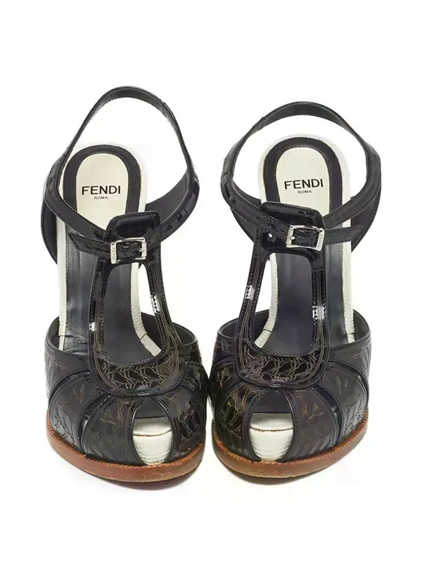 Fendi Patent Leather Cut-out Sandals