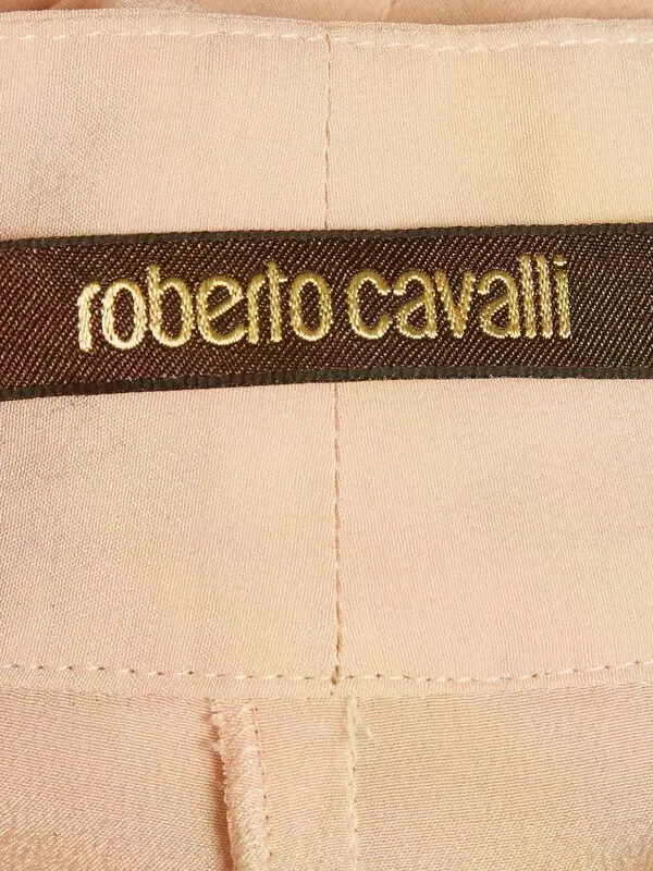 Roberto Cavalli Belted Silk Trousers