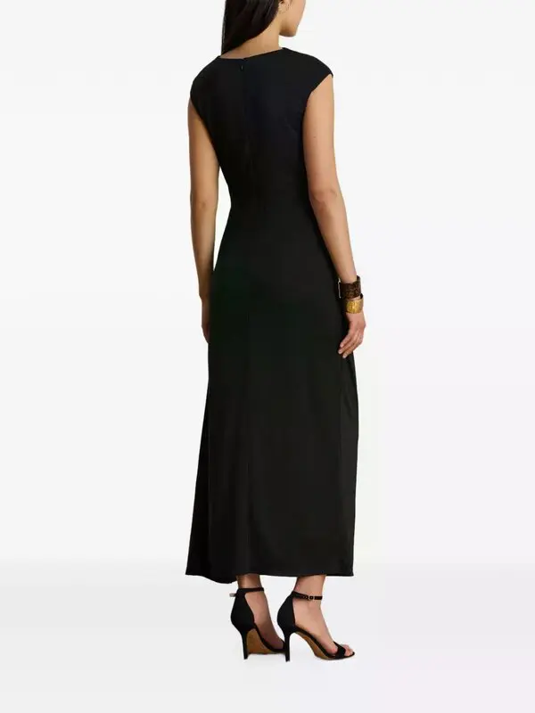 Ralph Lauren Pleated Boatneck Maxi Dress