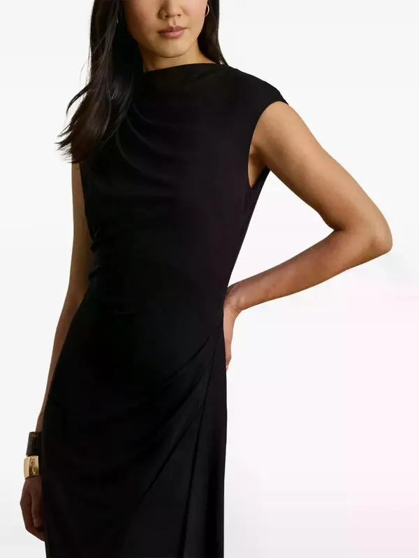 Ralph Lauren Pleated Boatneck Maxi Dress