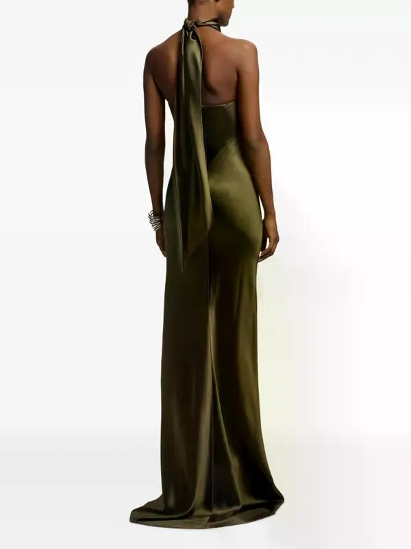 Ralph Lauren Satin Halterneck Maxi Dress