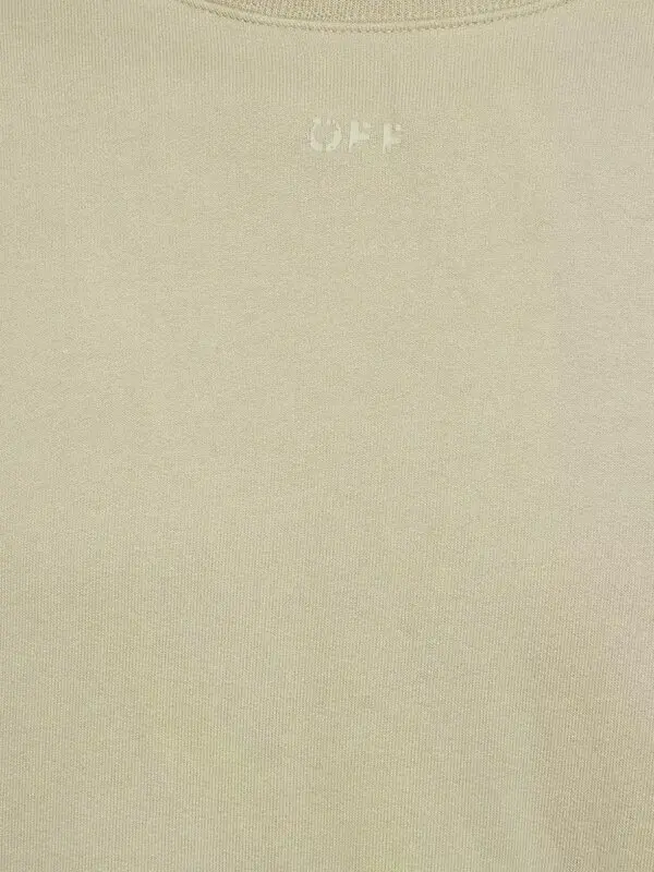 Off-White Cotton Crew Neck Sweatshirt