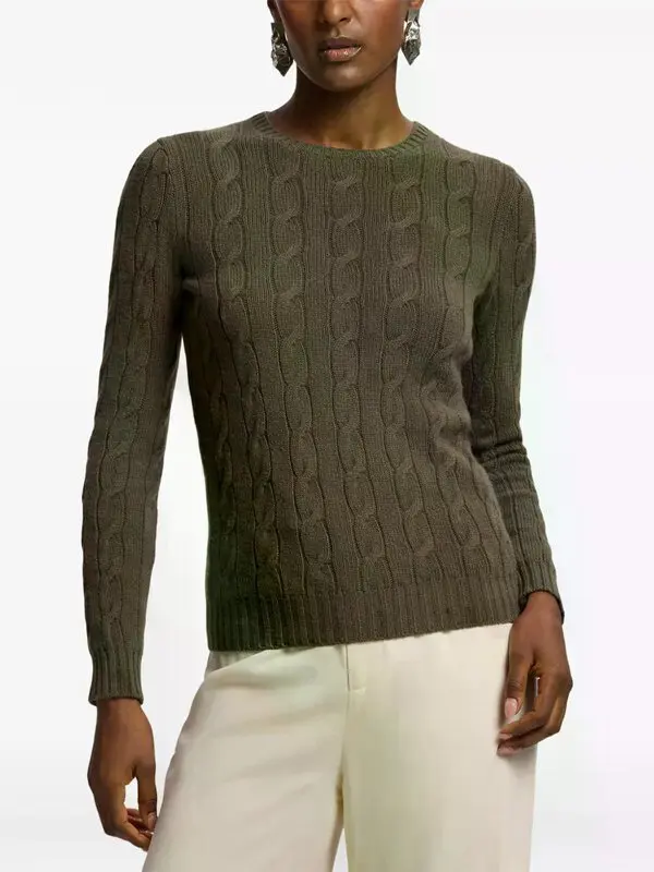 Ralph Lauren Cashmere Cable-knit V-neck Sweater