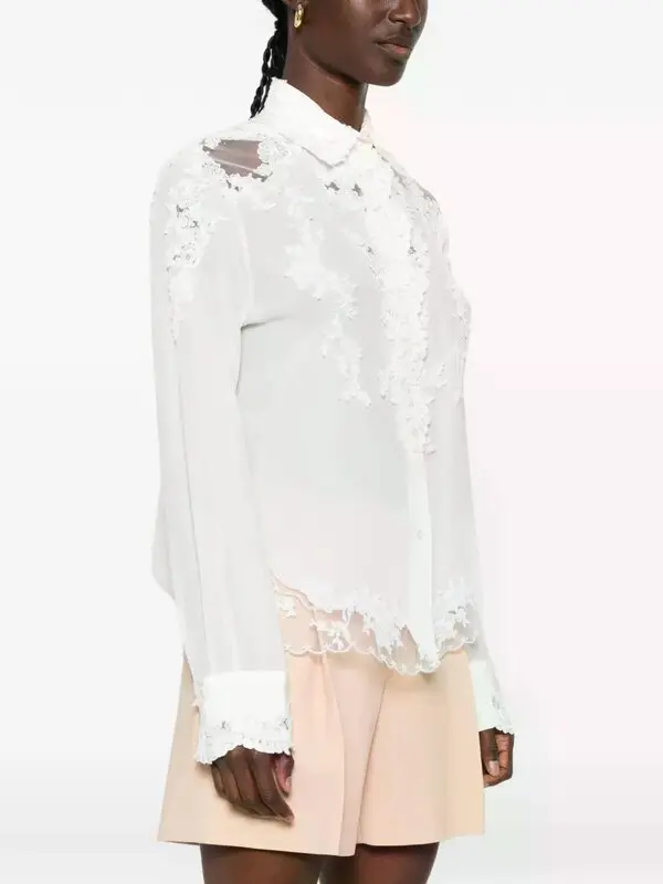 Ermanno Scervino Silk Lace Embellished Shirt