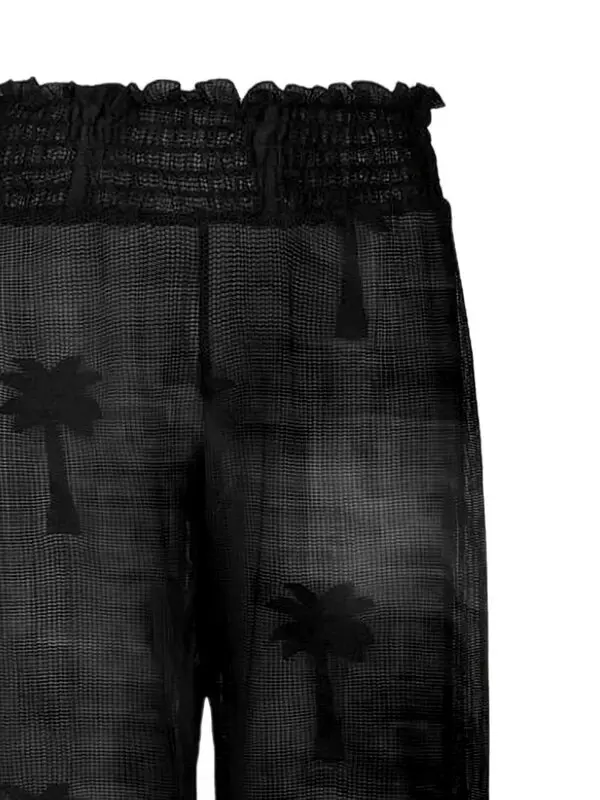 Johanna Ortiz Palm-embroidered Mesh Trousers
