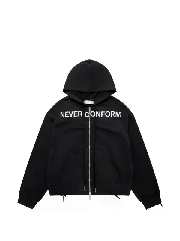 Matieres Fecales Never Conform Distressed Hoodie - Black