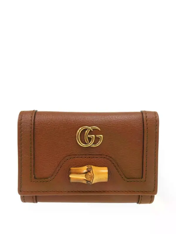 Gucci 2000-2015 Grained Calfskin Diana Bamboo Compact Wallet Small Wallets