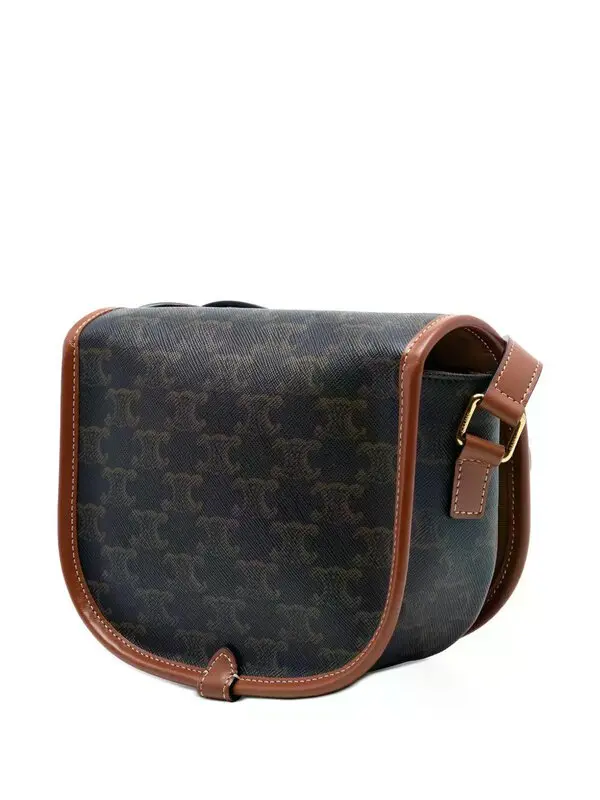 Celine Medium Triomphe Coated Canvas Folco Crossbody Bag