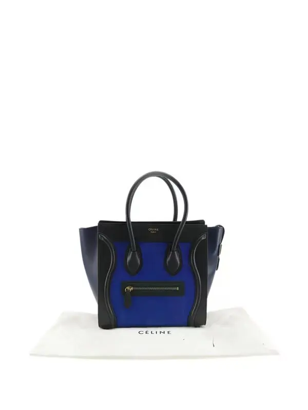 Celine Micro Tricolor Luggage Tote Bag - Blue
