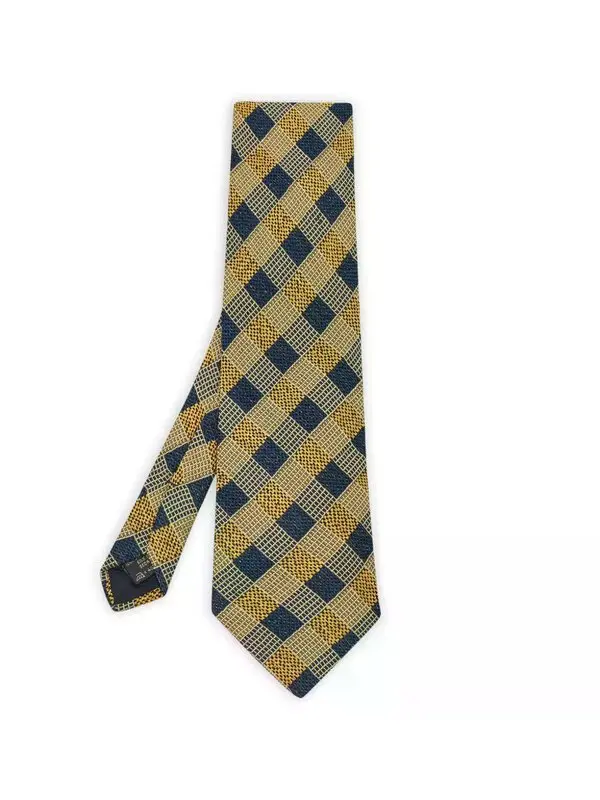 Ermenegildo Zegna Silk Check Pattern Neck Tie