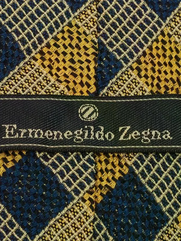 Ermenegildo Zegna Silk Check Pattern Neck Tie