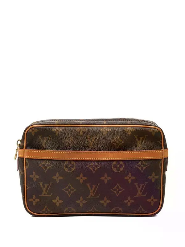 LOUIS VUITTON Monogram Compiègne Clutch Bag - Brown