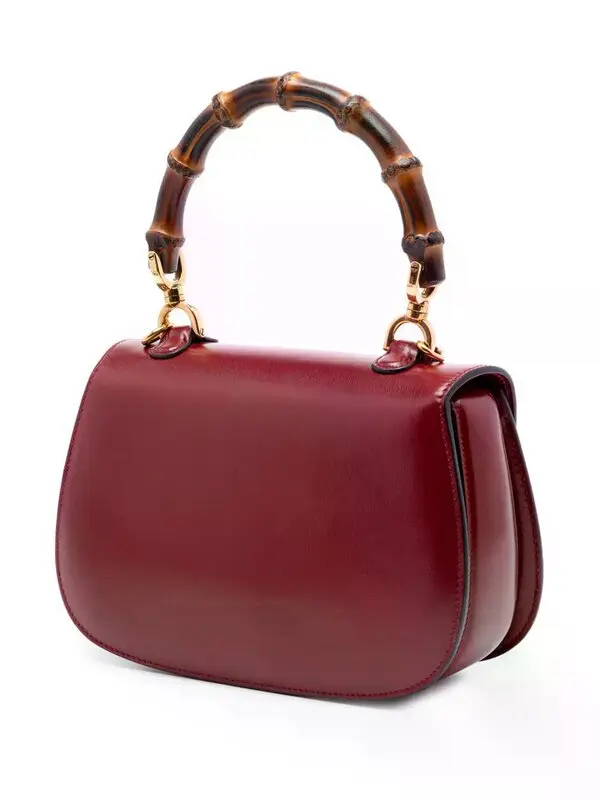 Gucci Bamboo Top Handle Bag Satchel - Red