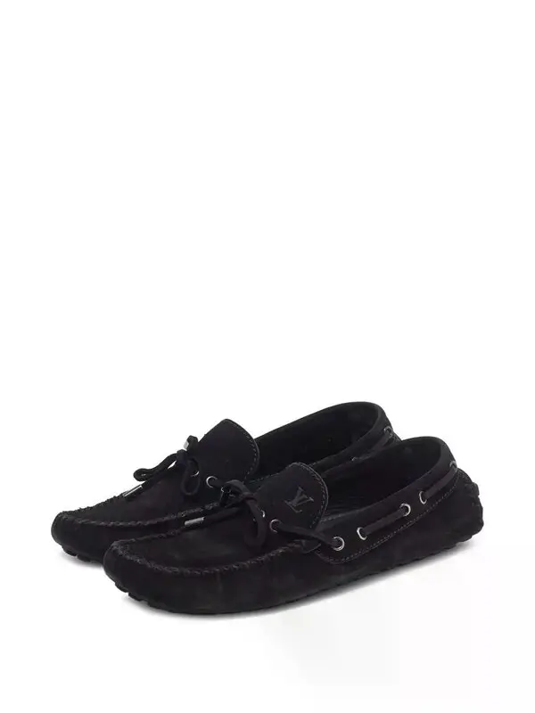 LOUIS VUITTON Suede Loafers With Bow Detail
