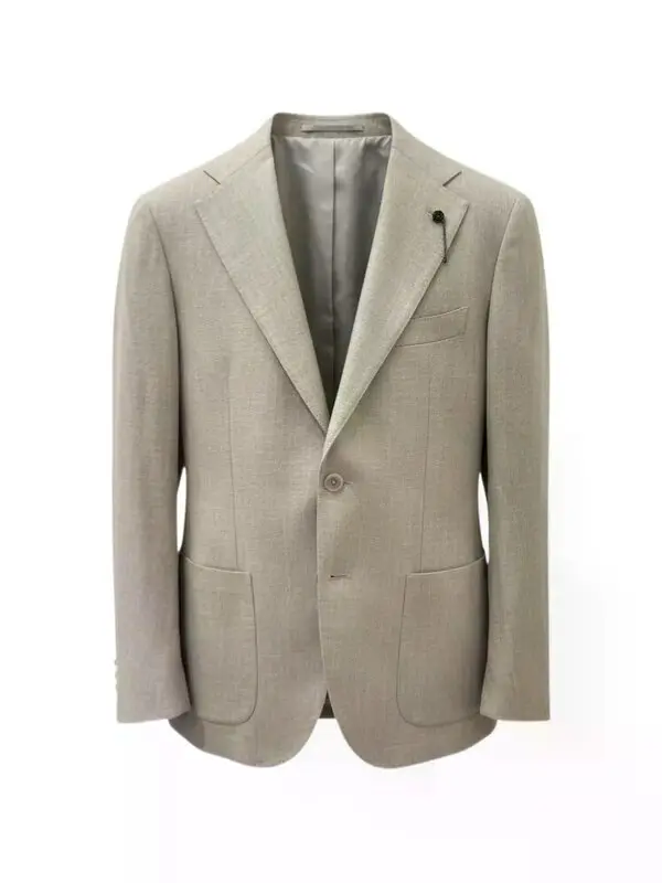 SANTANIELLO Single-breasted Notched-lapel Blazer - Neutrals
