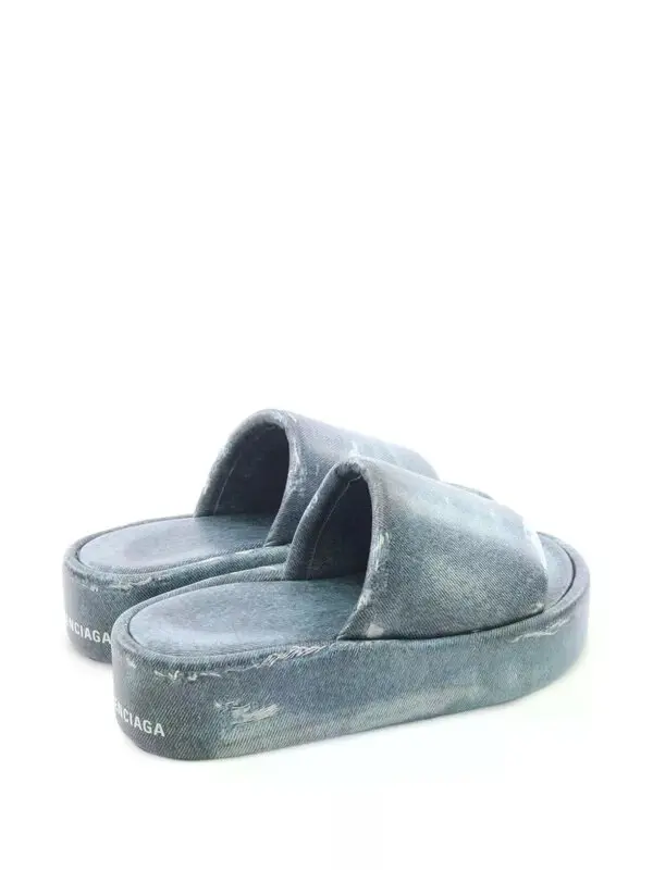 Balenciaga Denim Platform Sandals