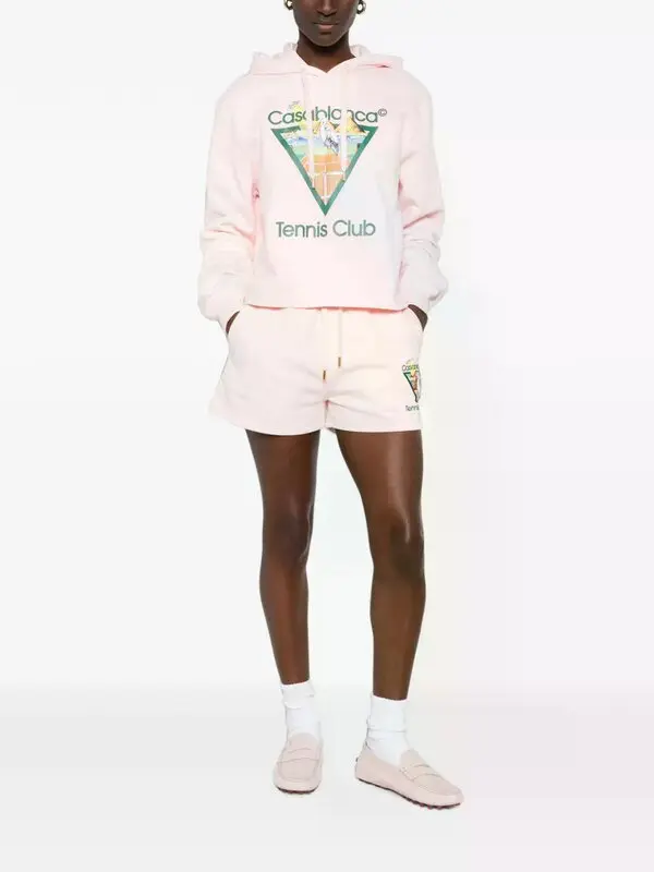 Casablanca Tennis Club Triangle Drawstring Shorts - Pink