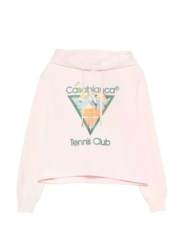 Casablanca Tennis Club Cropped Hoodie - Pink