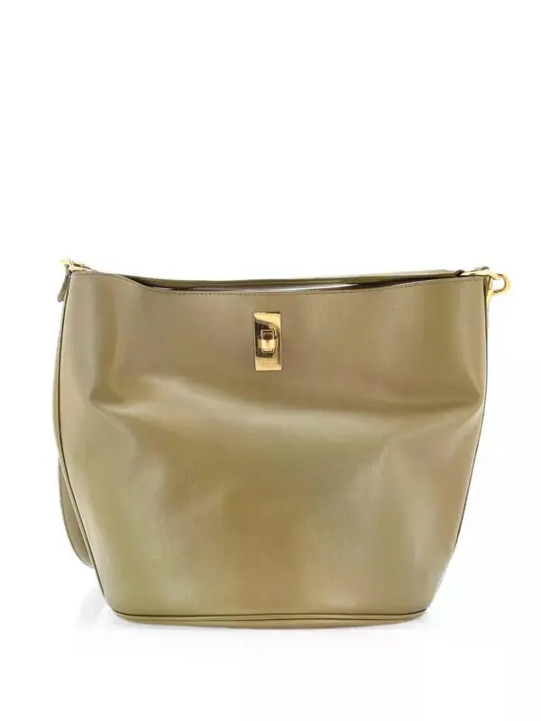 Celine 16 Bag" Leather Bucket Bag - Green