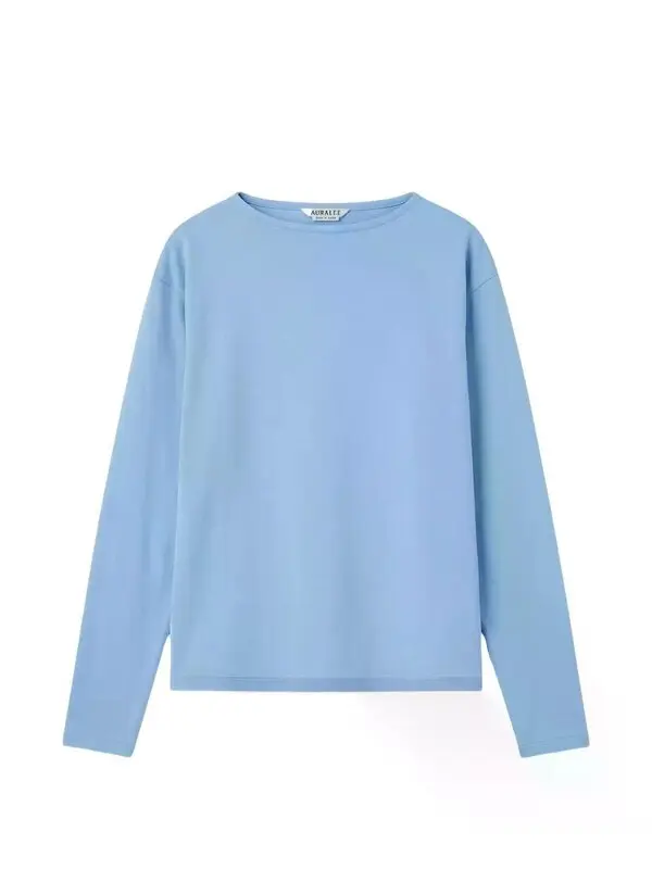 Auralee Boat-neck Long-sleeve T-shirt - Blue