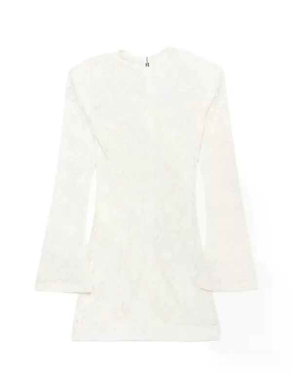 ROTATE BY BIRGER CHRISTENSEN Long Sleeve Lace Mini Dress - Neutrals