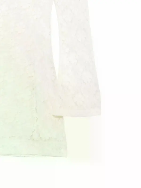 ROTATE BY BIRGER CHRISTENSEN Long Sleeve Lace Mini Dress - Neutrals