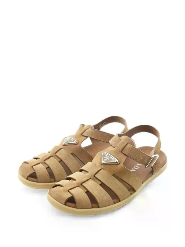 Prada Triangle Logo Sandals
