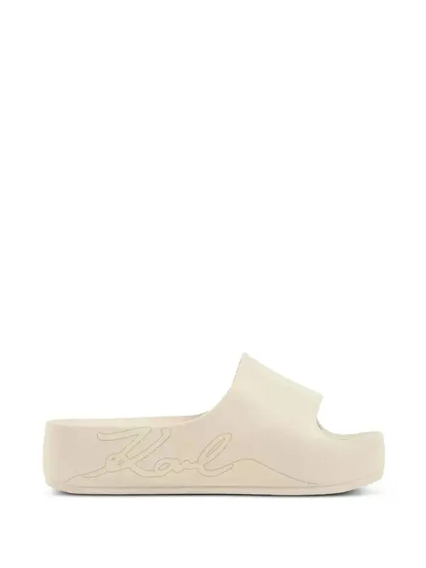 Karl Lagerfeld Kobo Ii Signia Shine Slides - Neutrals