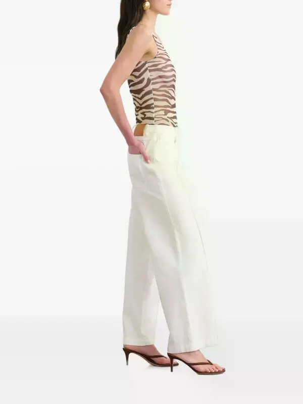TOCCIN Wyatt Zebra-print Scoop Neck Bodysuit