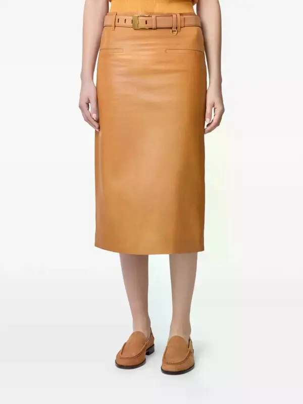 TOD'S Leather Midi Skirt