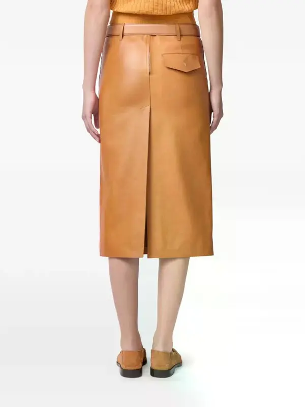TOD'S Leather Midi Skirt