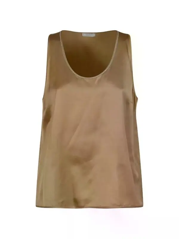 Peserico Beaded Trim Sleeveless Top