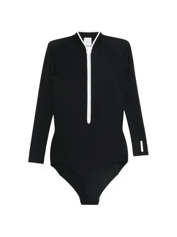 Hunza G Tyra Long-sleeve Swimsuit - Black