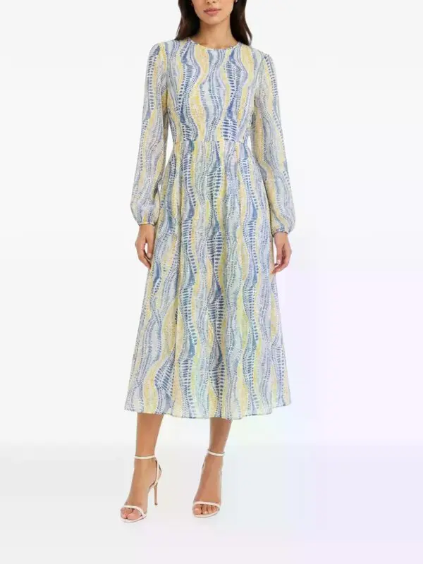 BARUNI Printed Cut-out Midi Dress - Neutrals