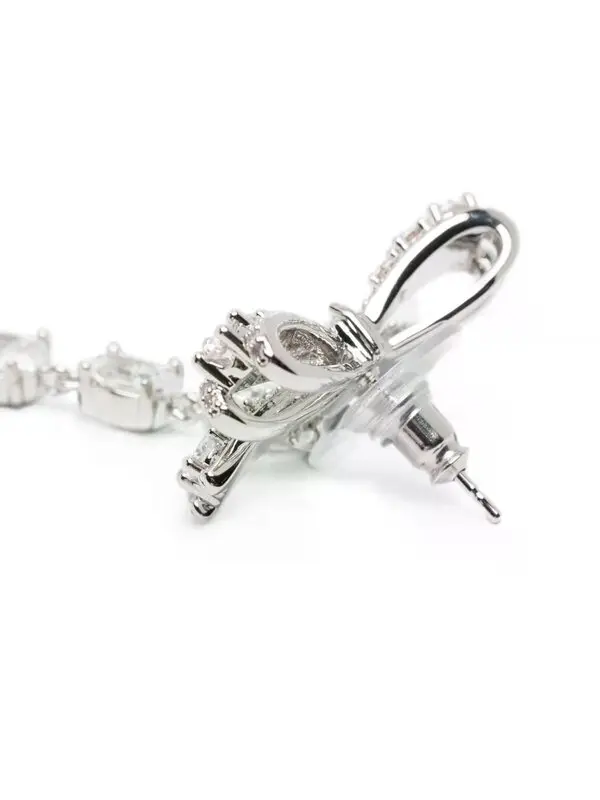 SELF-PORTRAIT Crystal Bow Drop Earrings