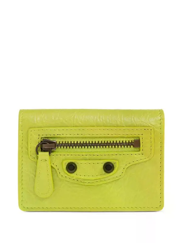 Balenciaga Zip Detail Leather Wallet