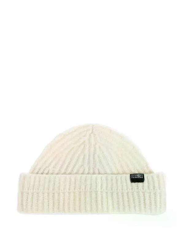 MAISON MARGIELA Ribbed Knit Beanie Hat - Neutrals