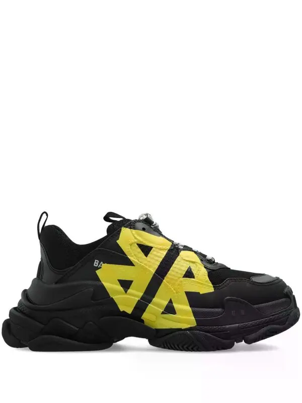 Balenciaga Triple S Tape Type Lace-up Sneakers - Black