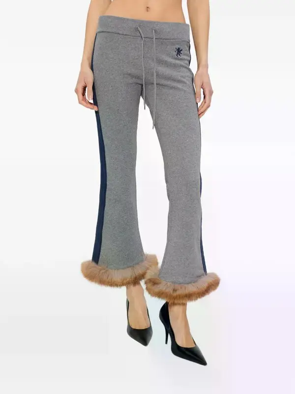 Balenciaga Fur Trimmed Cotton Trousers