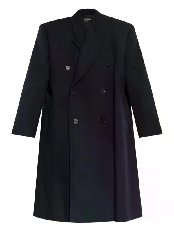 Balenciaga Double-breasted Wool Coat - Blue