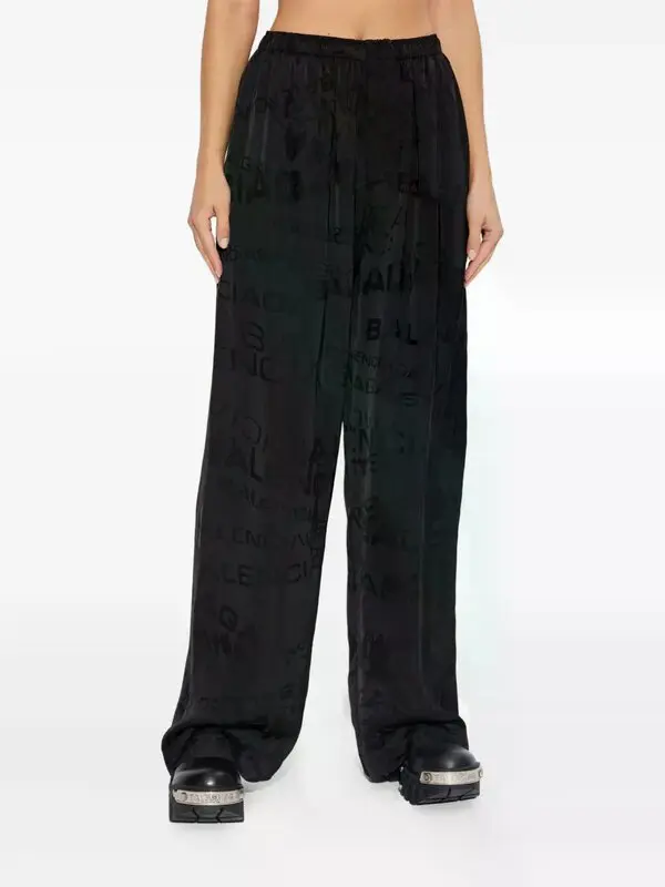 Balenciaga Logo Print Flared Trousers