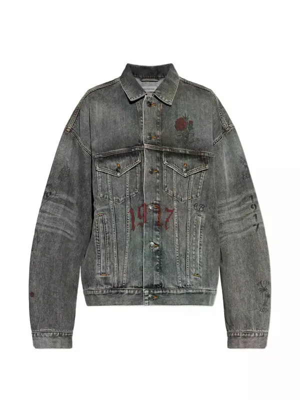 Balenciaga Tattoo-print Denim Jacket