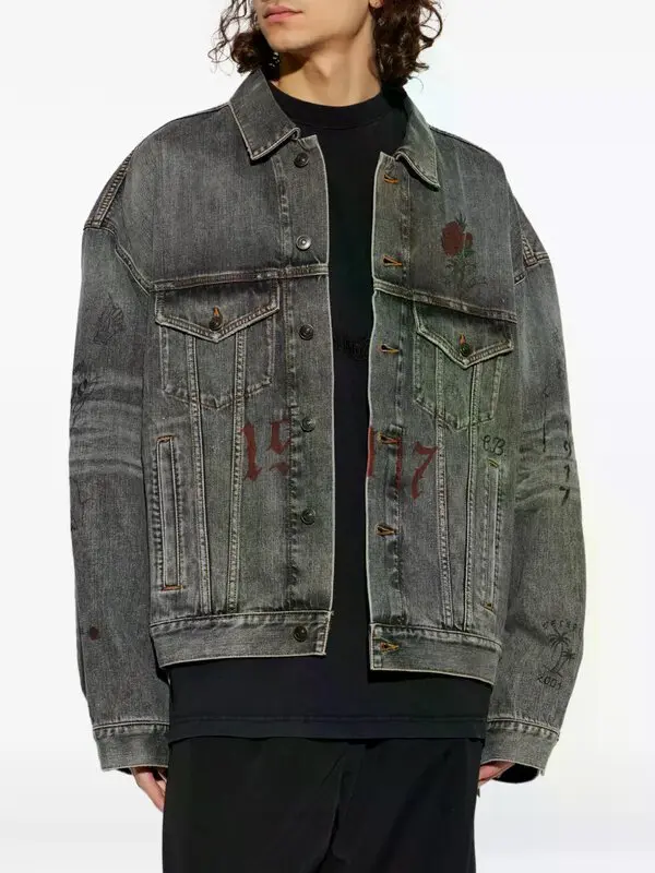 Balenciaga Tattoo-print Denim Jacket