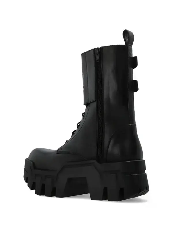 Balenciaga Bulldozer Combat Leather Ankle Boots